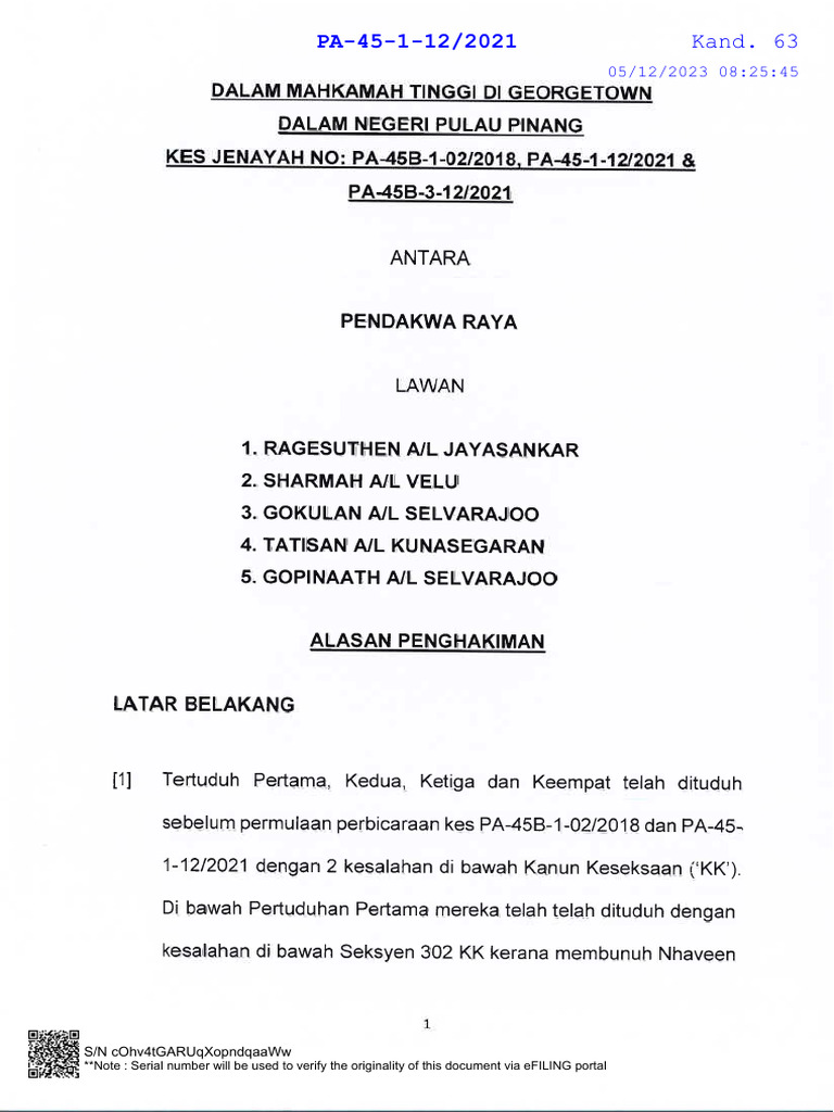 Alasan Penghakiman Ragesuthen & 4 Ors. +@001 | PDF | Lexicology | Data Model