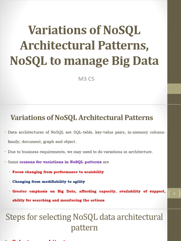 M3, C5 NoSQLandBigdata | PDF | No Sql | Scalability