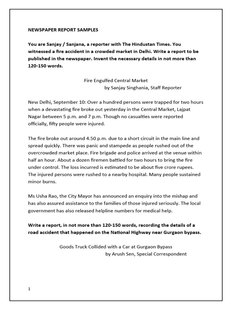 Revision - Report Writing | PDF