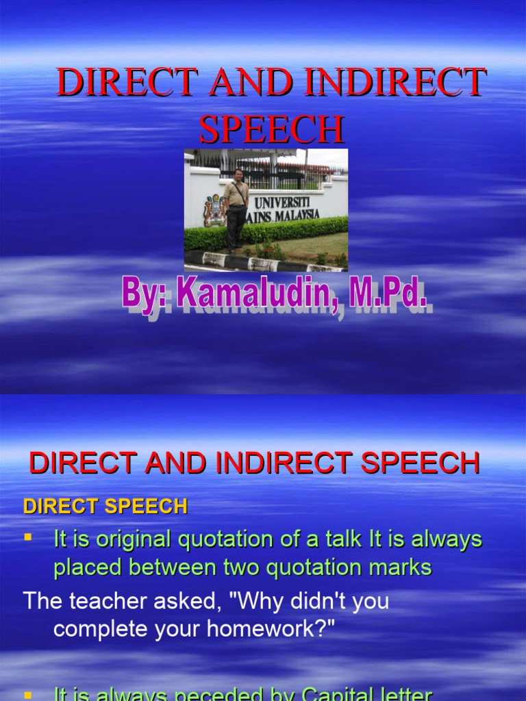 Direct and Indirect Speech | PDF | Question | Verb