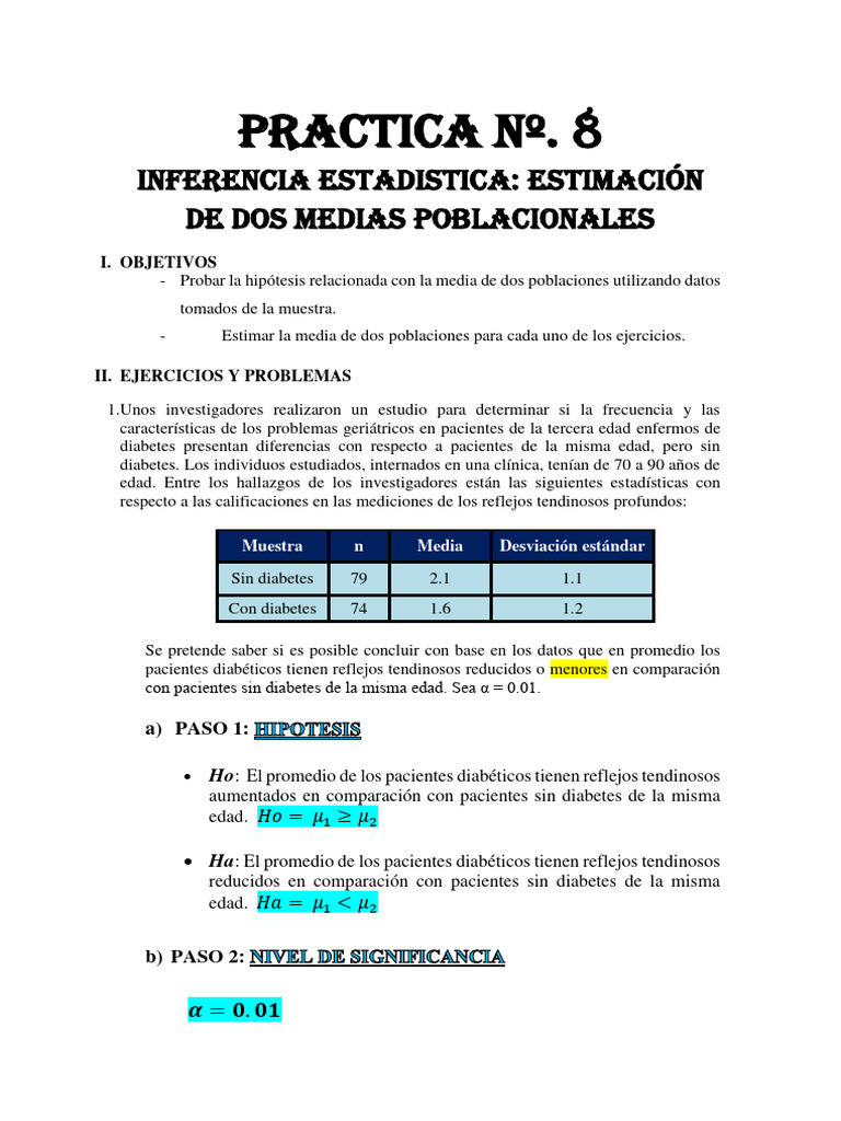 PRACTICA #8 Inferencia para 2 Medias | PDF | Intervalo de confianza | Desviación Estándar