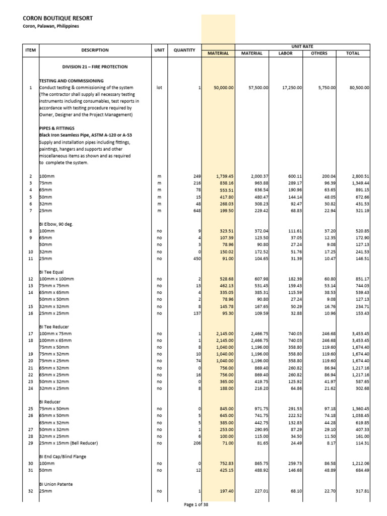 Mechl BOQ Main Building - Done | PDF | Lighting | Electrical Components