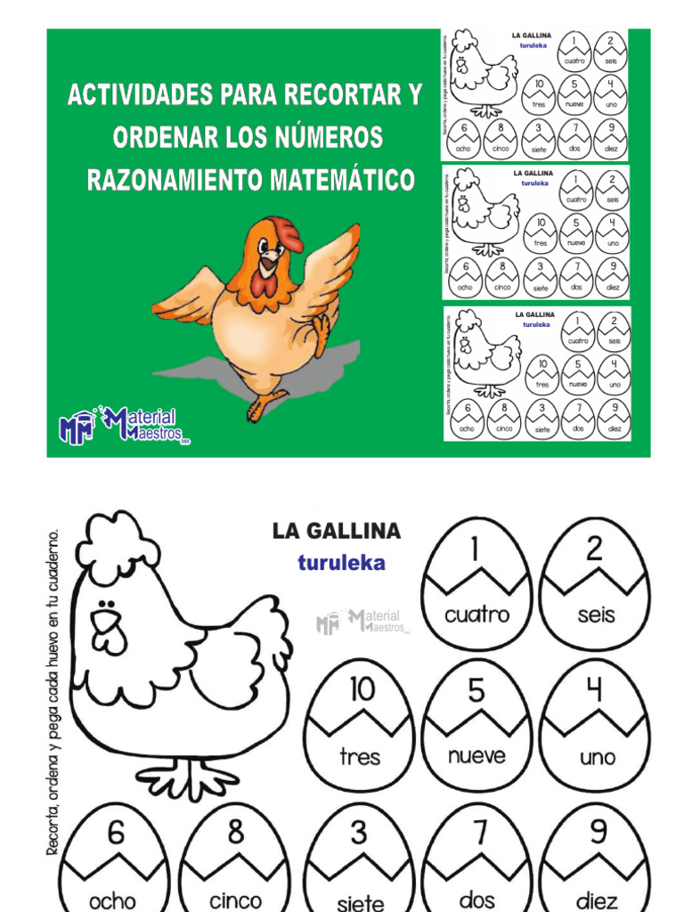 ?actividades para Recortar La Gallina Turuleka | PDF