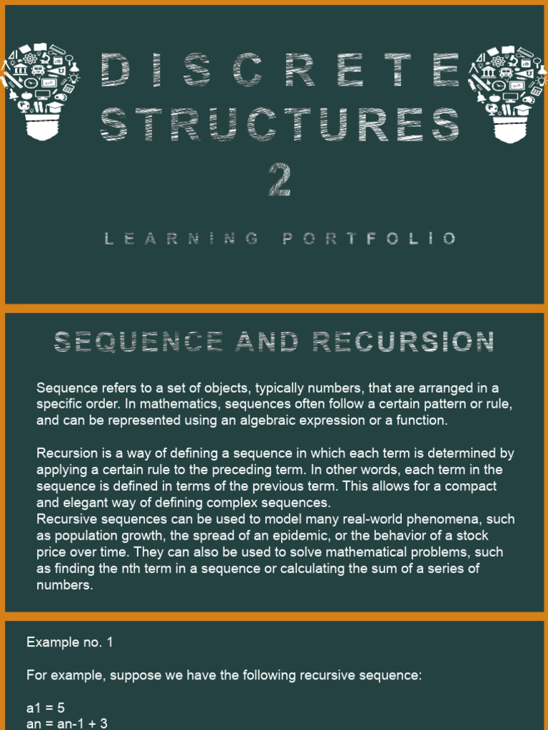 Damot Jomar Discrete Structure | PDF | Sequence | Recursion Damot Jomar Discrete Structure | PDF | Sequence | Recursion