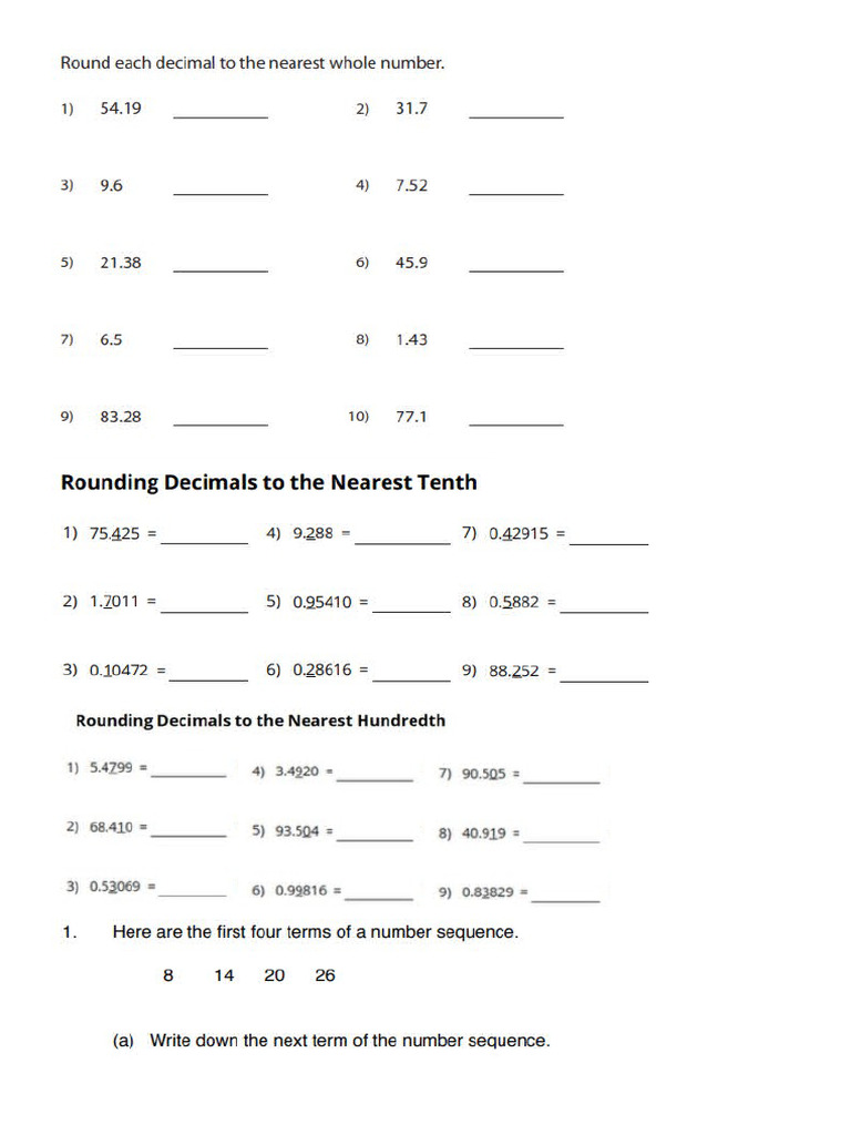 Decimal and Sequence | PDF