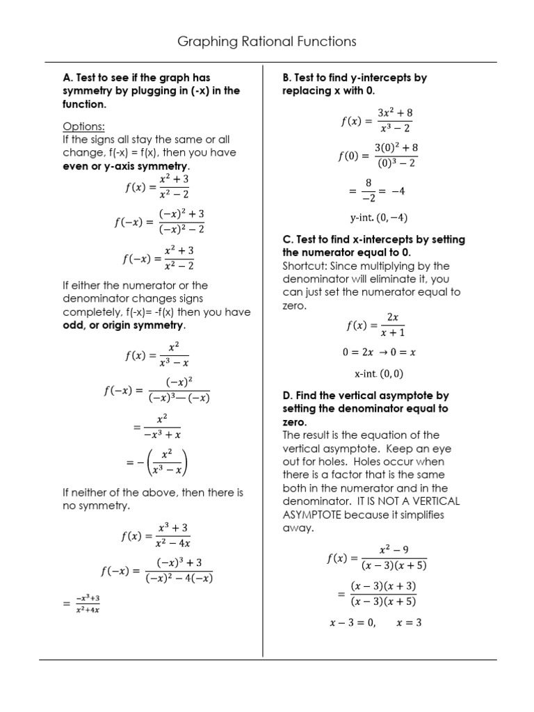 Graphing Rational Functions Part1 | PDF