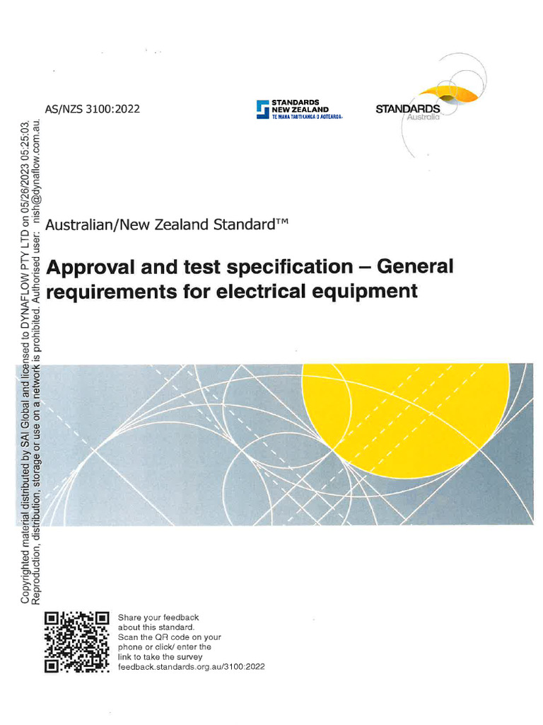 Australian Elecrical Standard AS3100 | PDF