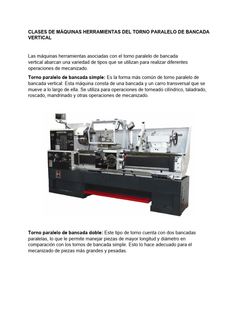 Torno Paralelo de Bancada Vertical | PDF | Perforar | Control numerico