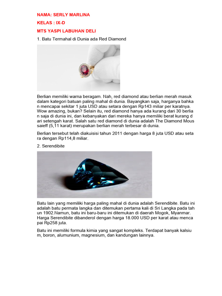 Batu Mahal Di Dunia | PDF