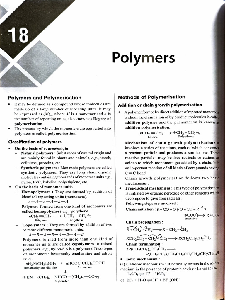 Polymers | PDF | Polymerization | Polymers