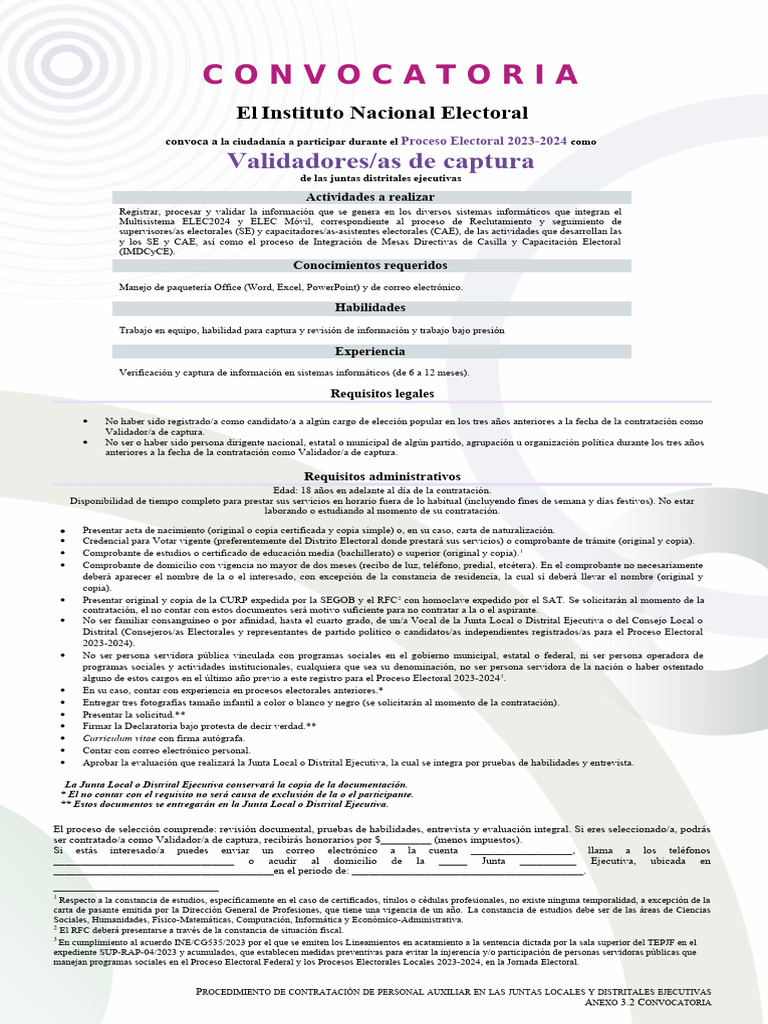 Anexo 3.2 Convocatoria VC 2023-2024 DCE | PDF | Gobierno