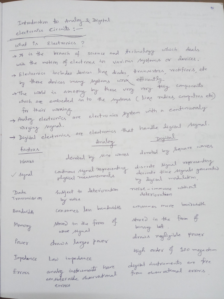 Analog and Digital Electronics-Part-1 | PDF