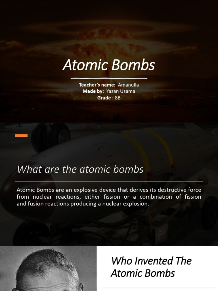 Atomic Bombs | PDF