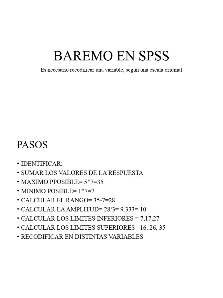 Baremo en SPSS | PDF