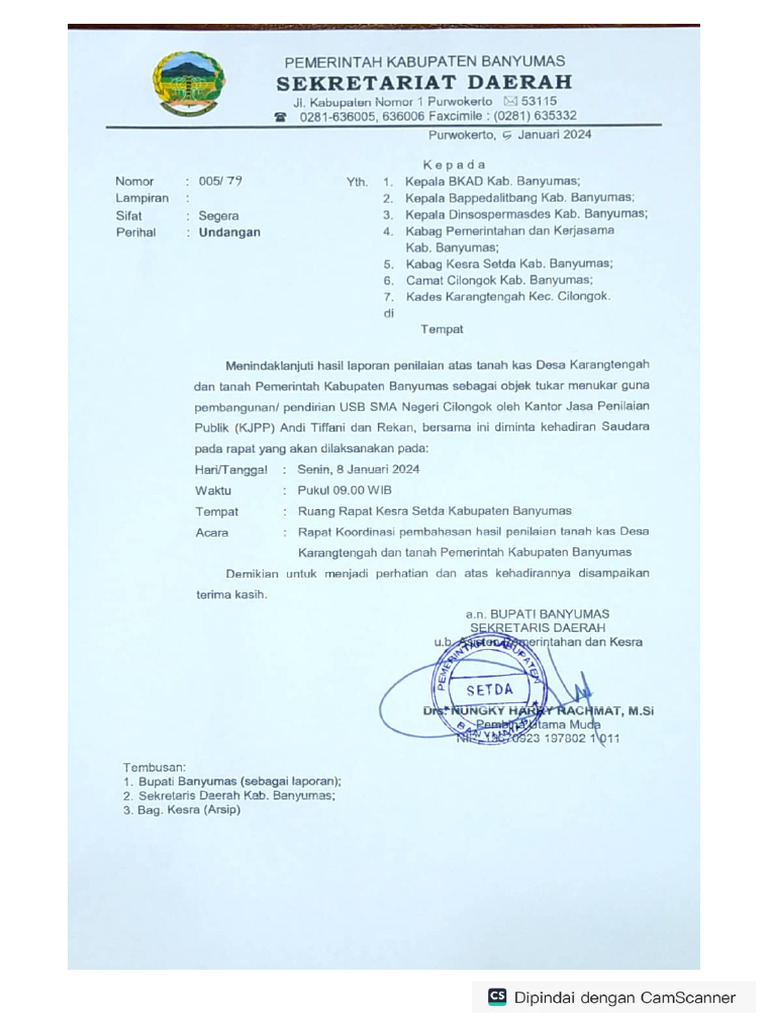 Surat Undangan Rapat | PDF