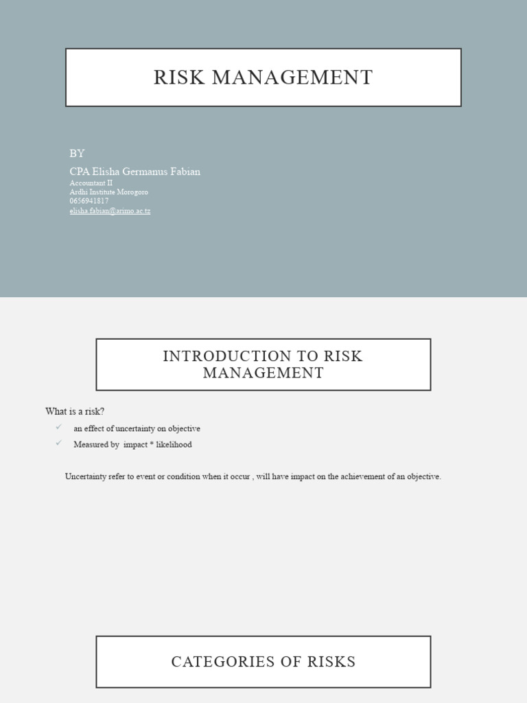Risk Management Framework Overview | PDF | Risk Management | Risk