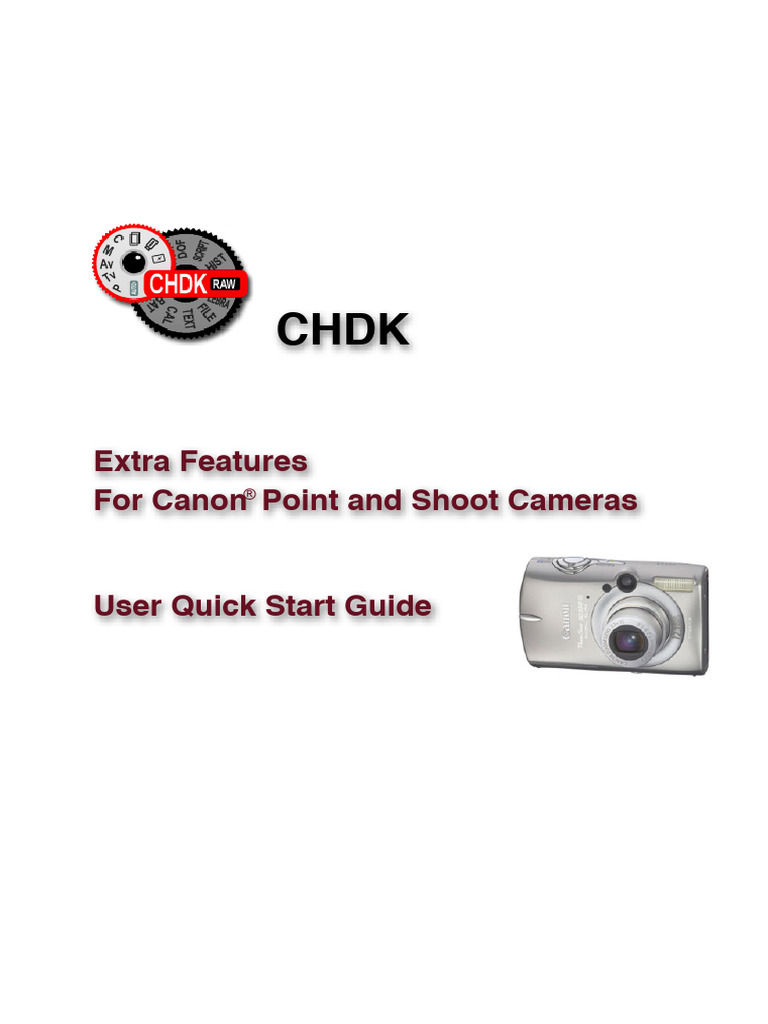 CHDK UserGuide April 2009 | PDF | Raw Image Format | Imaging