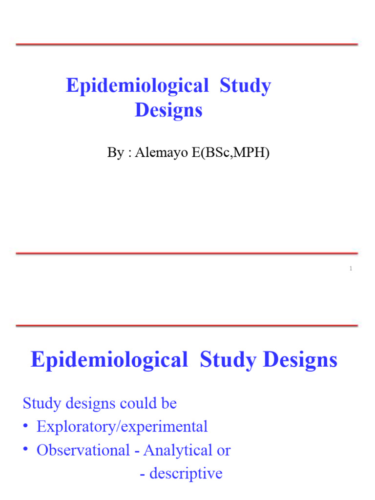 Epidemiological Study Designs Guide | PDF | Confidence Interval ...