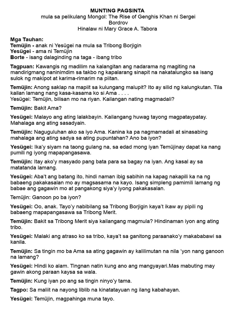 Filipino DEAR g9 | PDF