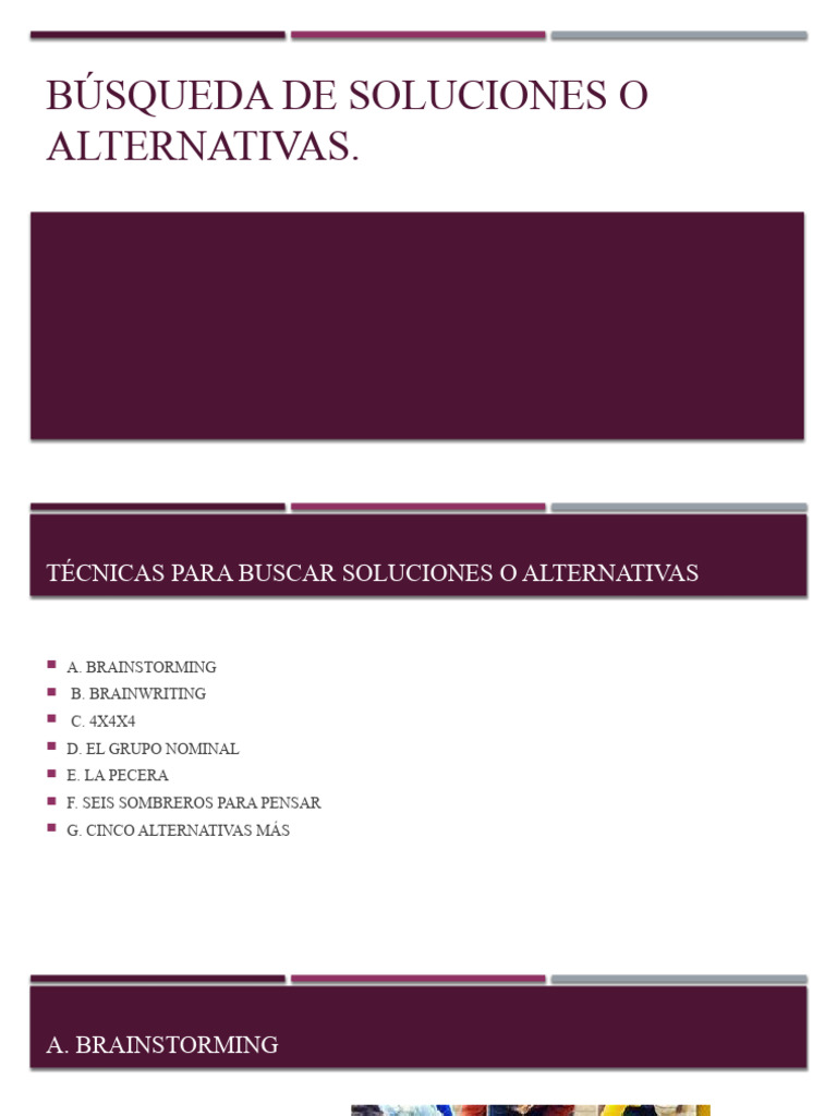 Búsqueda de Soluciones o Alternativas | PDF