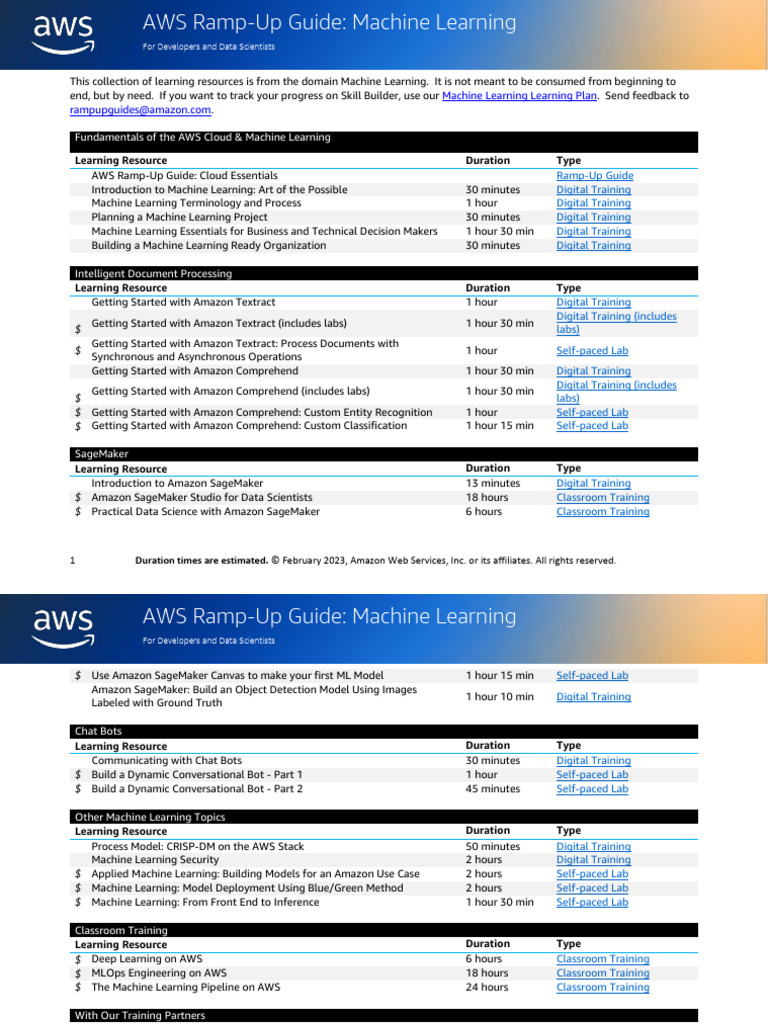Ramp-Up Guide Machine Learning | PDF | Machine Learning | Amazon Web Services