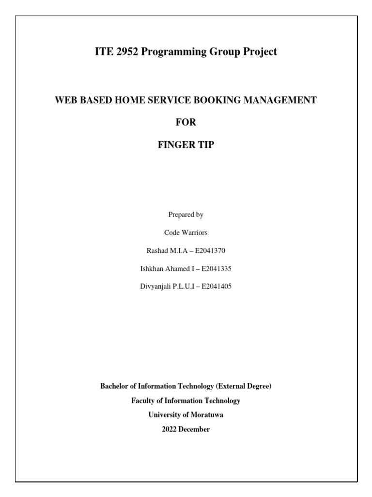 Task D - Final Report | PDF | Use Case | Computer Programming