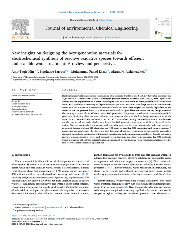 Journal of Environmental Chemical Engineering | PDF | Electrochemistry ...