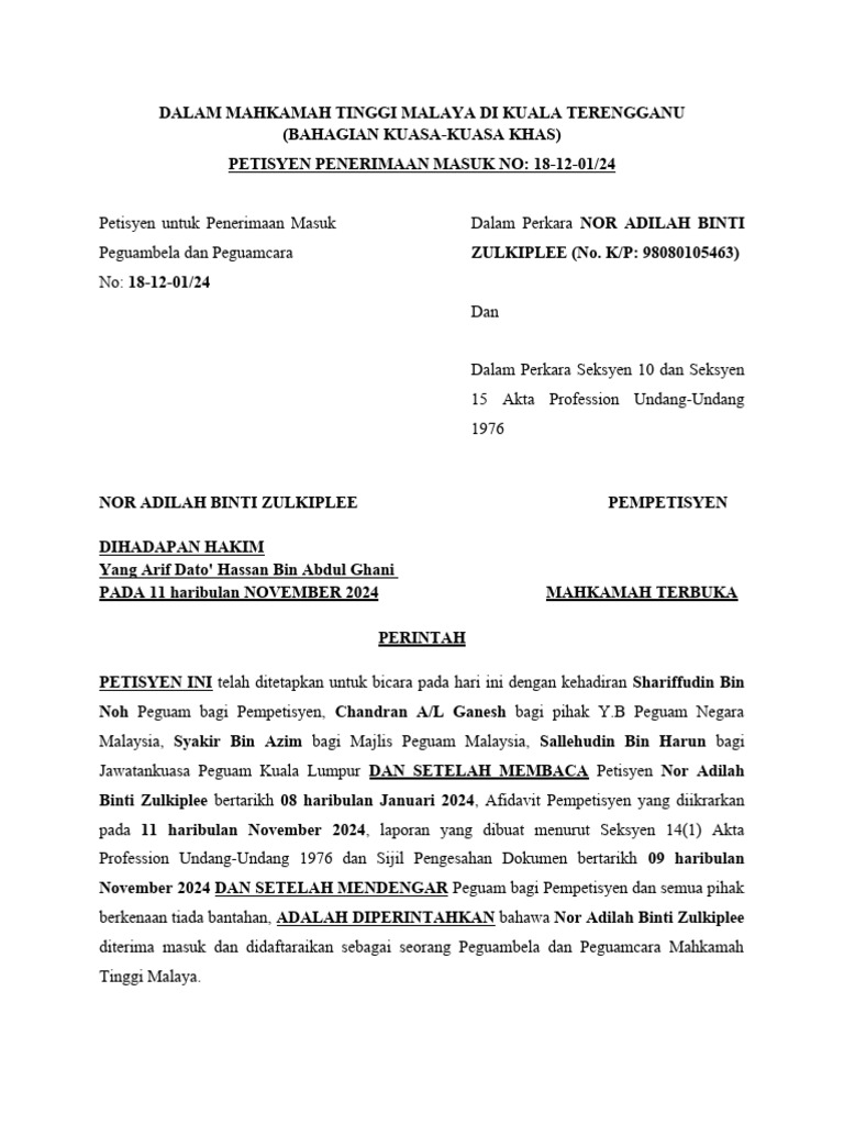 Draf Perintah Long Call | PDF