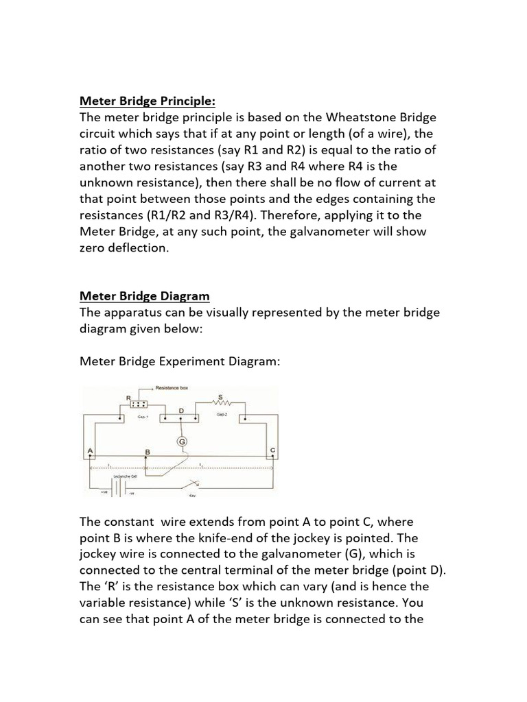 Meter Bridge Principle | PDF