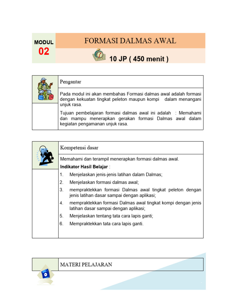 Modul 2 Formasi Dalmas Awal | PDF | Karier & Perkembangan | Komputer