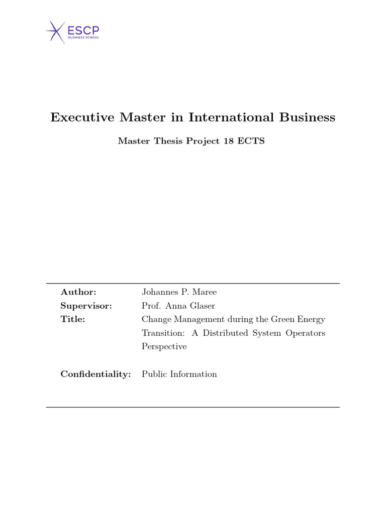 Escp Emib-Mtp JP Maree | PDF | Leadership | Transformational Leadership