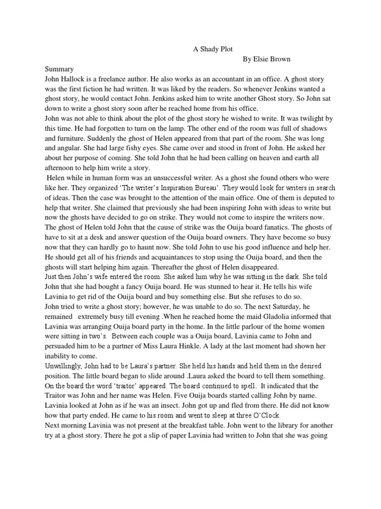 A Shady Plot | PDF | Ghosts | Writers