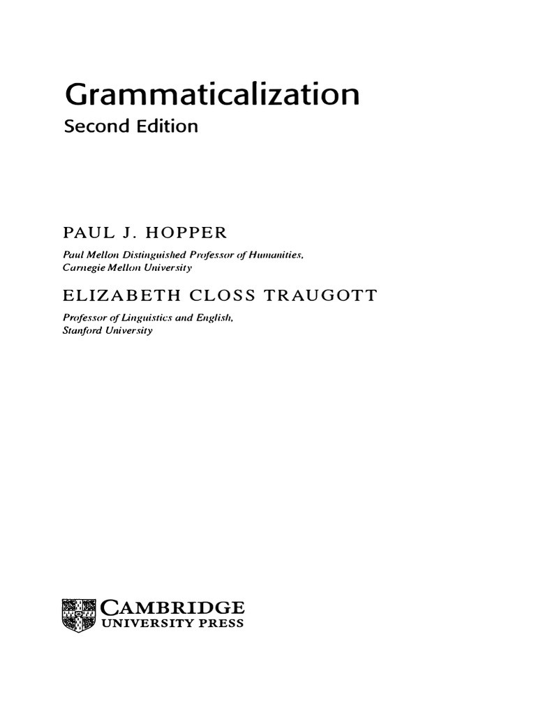 Hopper 6 Traugott - 2003 Grammaticalization Cap.7 | PDF | Clause ...