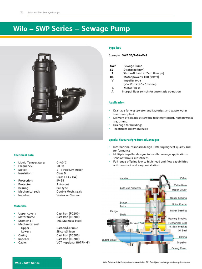 WILO SWP (Submersible) | PDF
