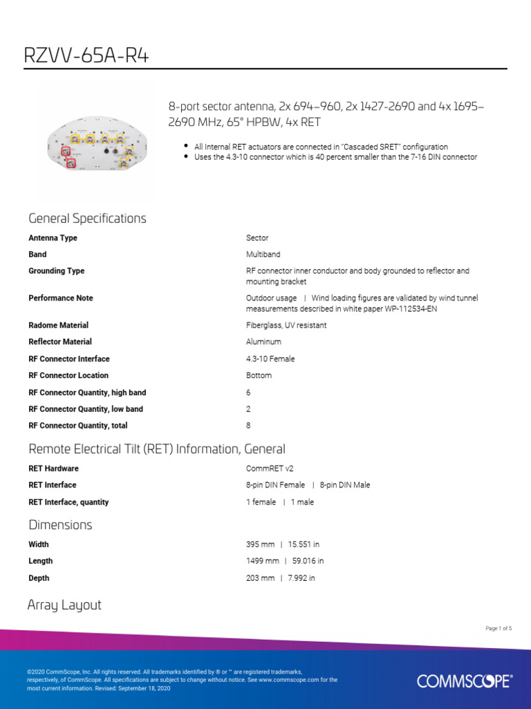 RZVV-65A-R4 Product Specification (Comprehensive) | PDF | Antenna ...