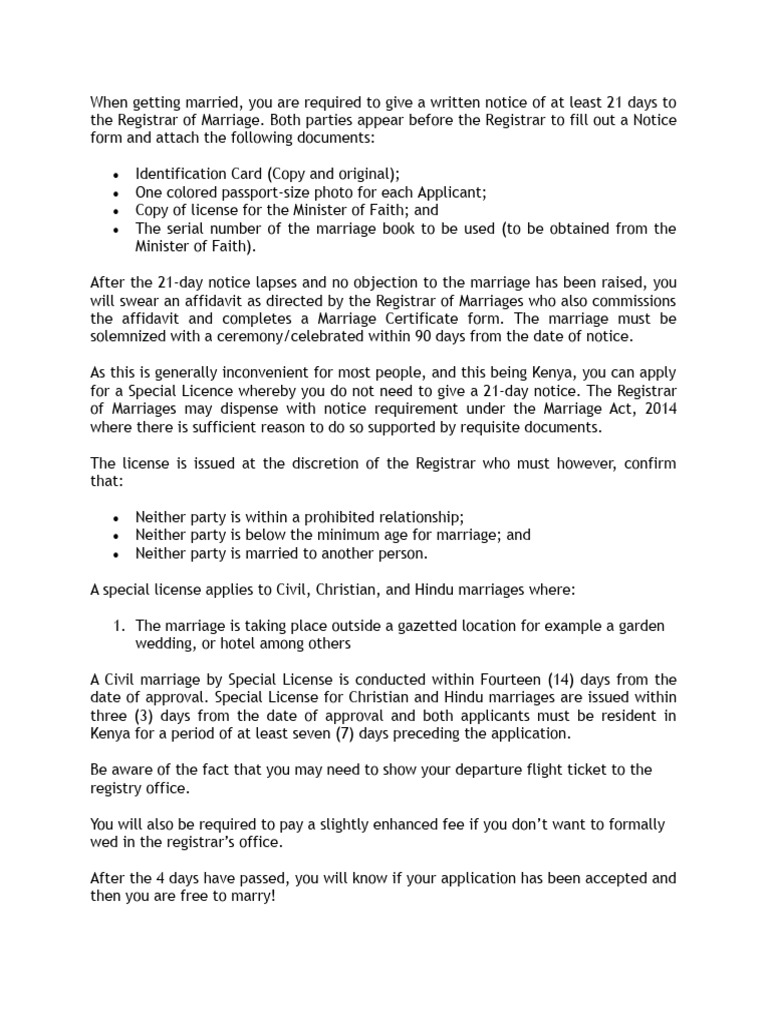 Marriage by Special Licence | PDF | Marriage License | Marriage
