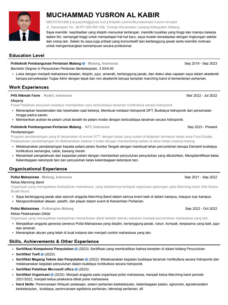CV - Muchammad Yusron Al Kabir | PDF