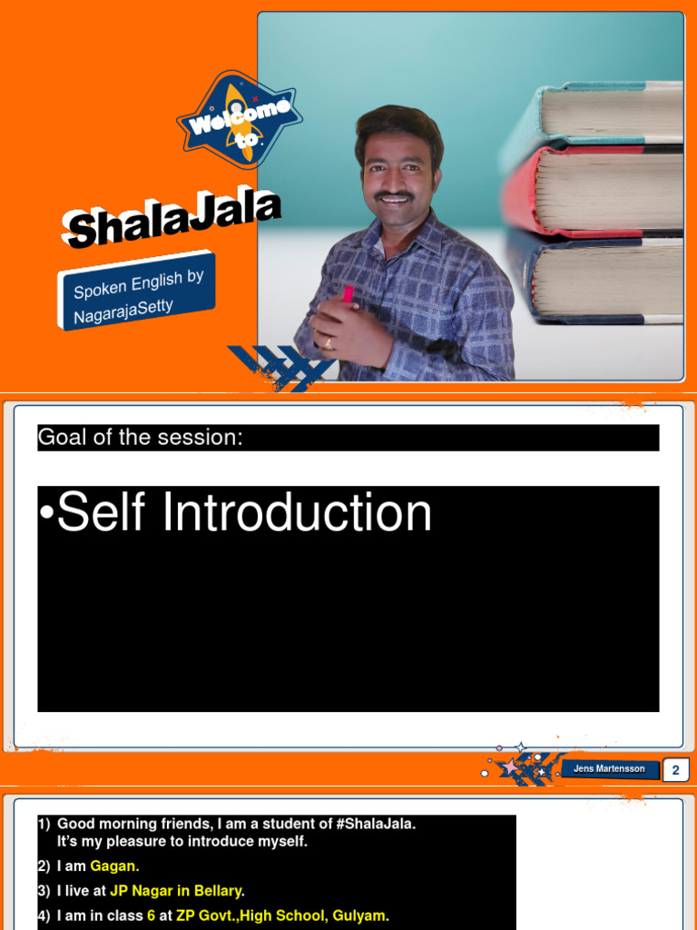 ShalaJala Class 3 Self Introduction | PDF
