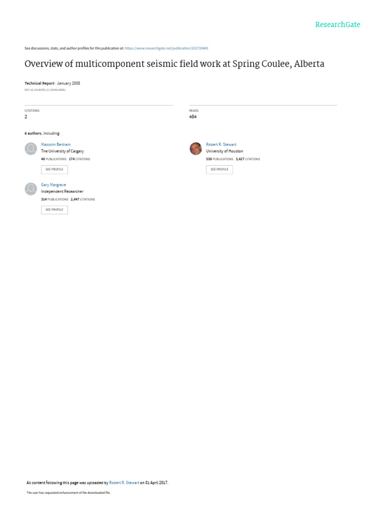 Spring Coulee Seismic Tests | PDF | Filter (Signal Processing)
