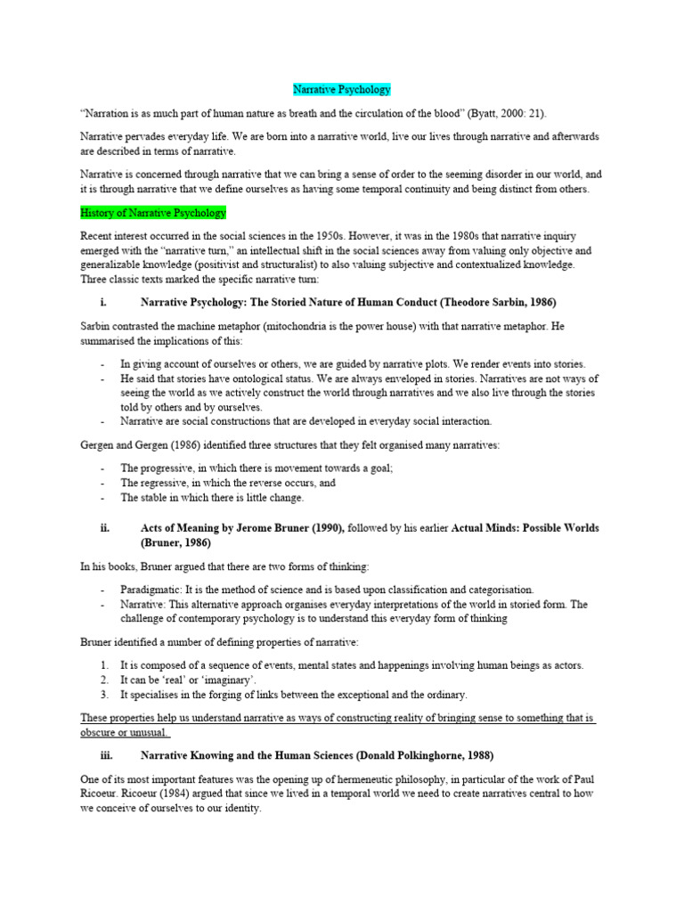 Unit 2 Narrative Analysis Qual Research | PDF | Narrative | Science