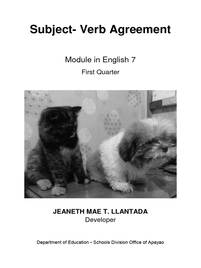 English7 - q1 - Mod225 - Subject - Verb Agreement - v2 | PDF