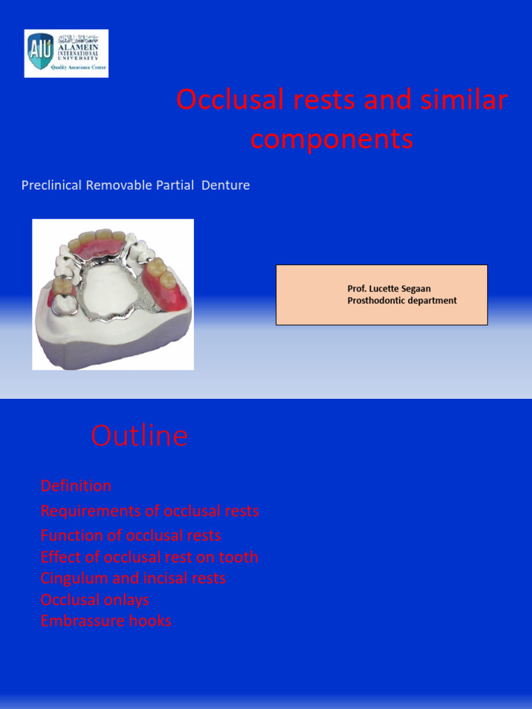 8 - Occlusal Rests. | PDF