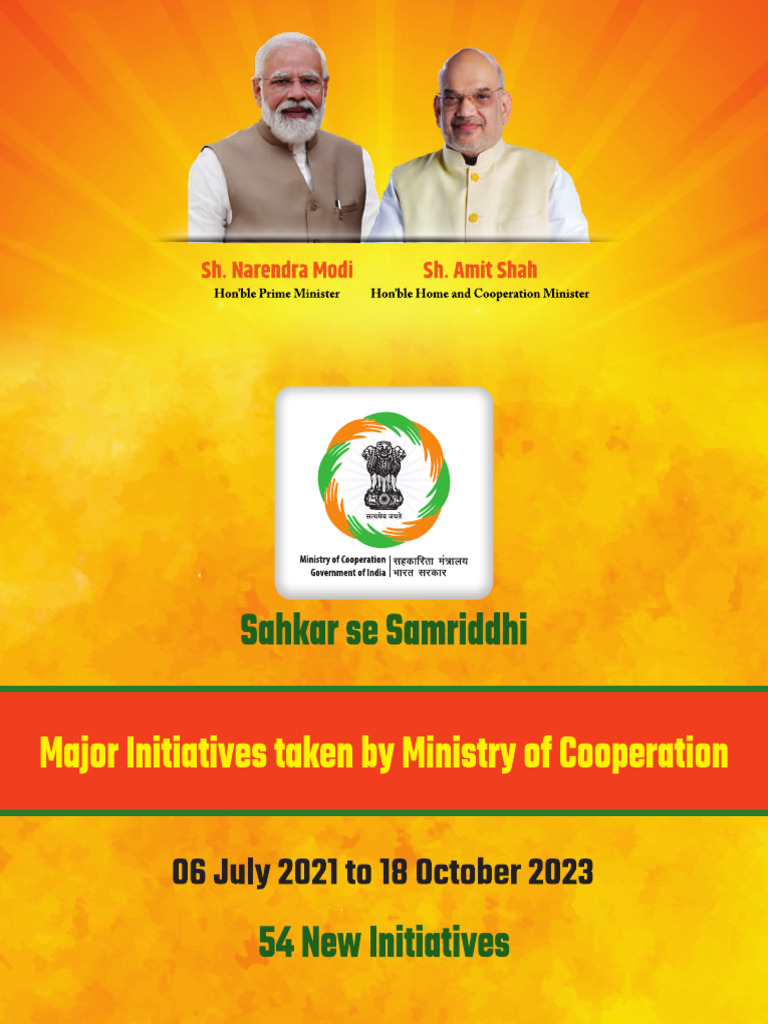 Major Initiatives by Ministry of Cooperation | PDF