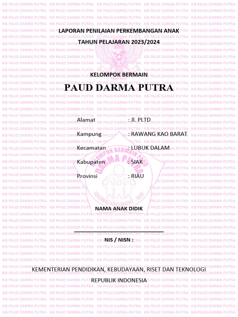 Laporan Penilaian Perkembangan Anak Rapor | PDF | Kesehatan Holistik