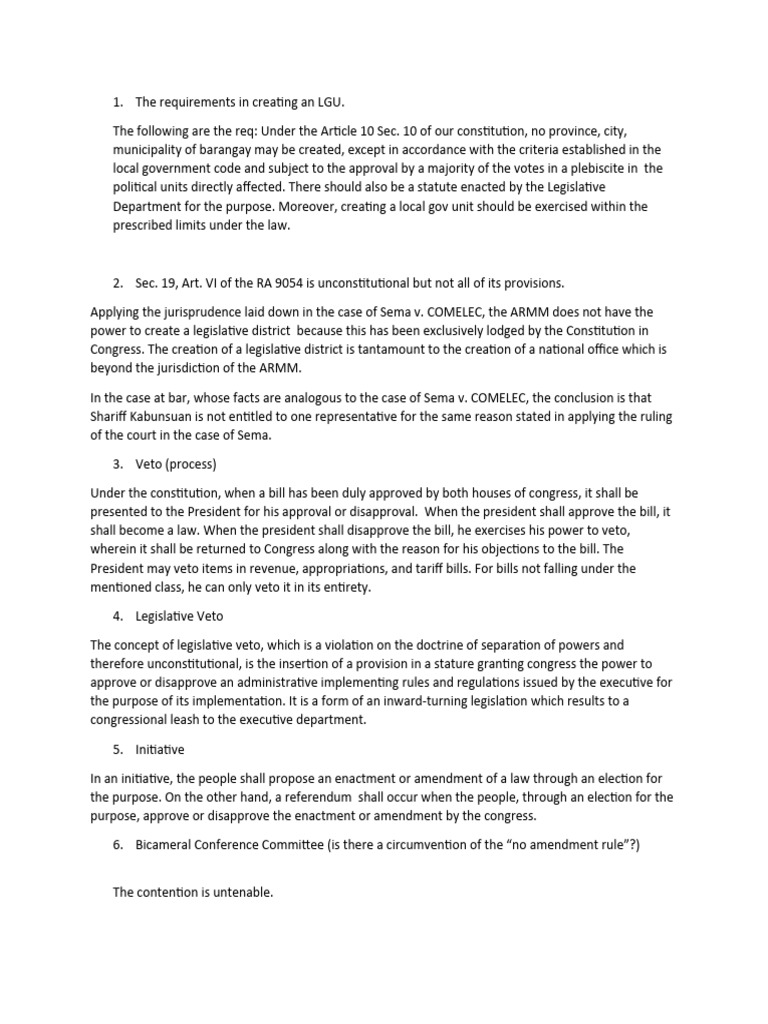 Consti Midterm Pex 1 | PDF | Bill (Law) | United States Congress Consti Midterm Pex 1 | PDF | Bill (Law) | United States Congress