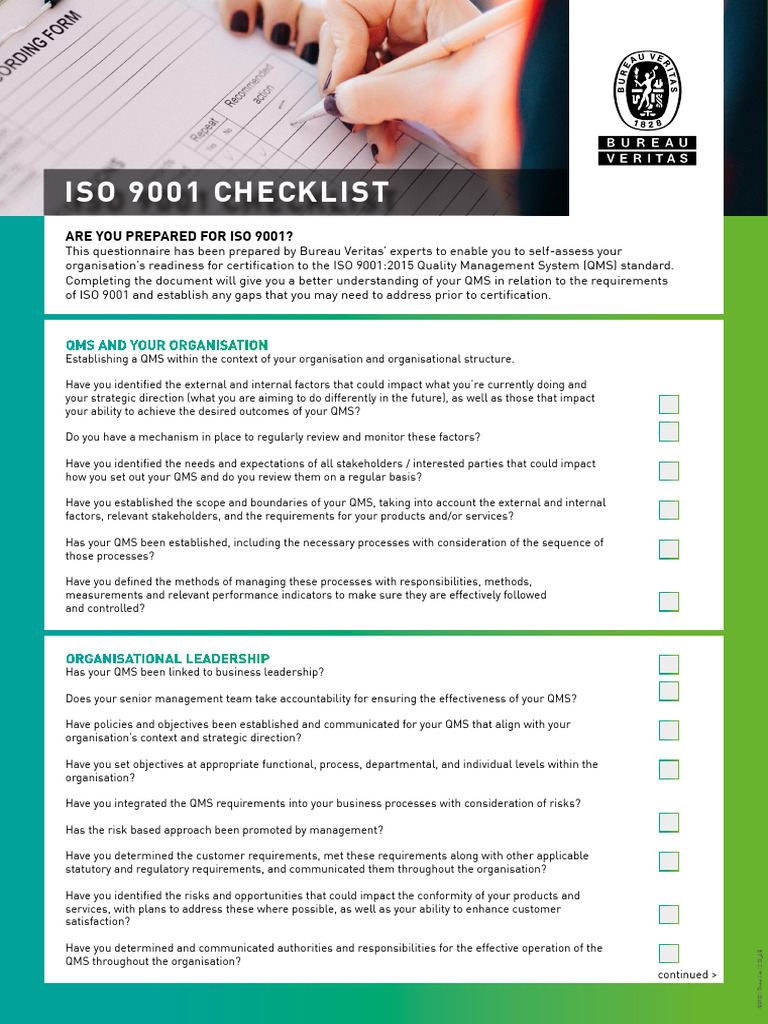 ISO9001 Checklist V2 12.23 | PDF | Quality Management System | Iso 9000