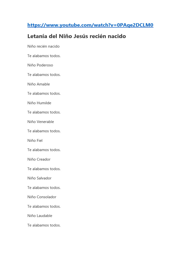 Rosario para Acostar Al Nino Jesus | PDF | Religión y espiritualidad