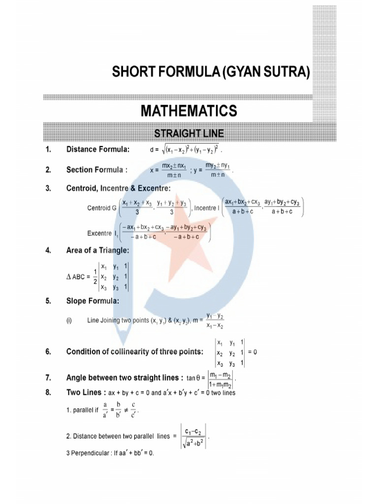 Mathematics Formula | PDF