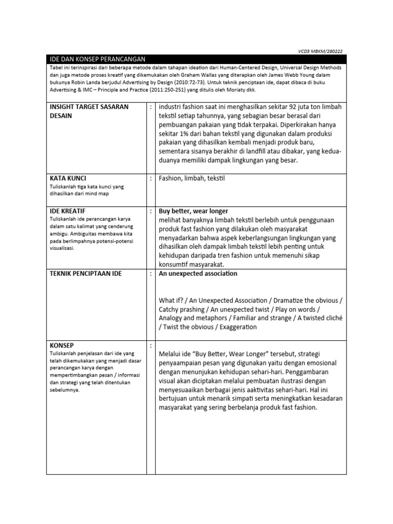 Ide Dan Konsep Perancangan - Contoh | PDF