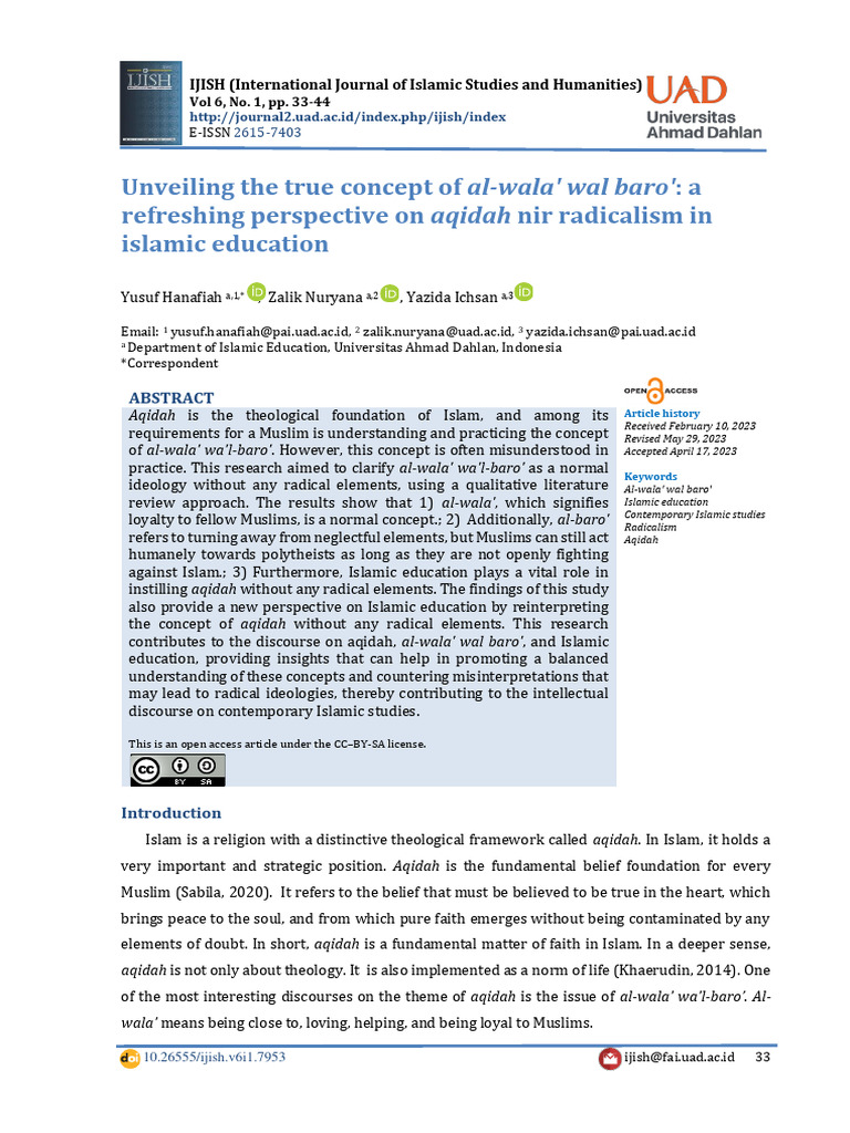 Unveiling The True Concept of Al-Wala' Wal Baro' A Refreshing ...